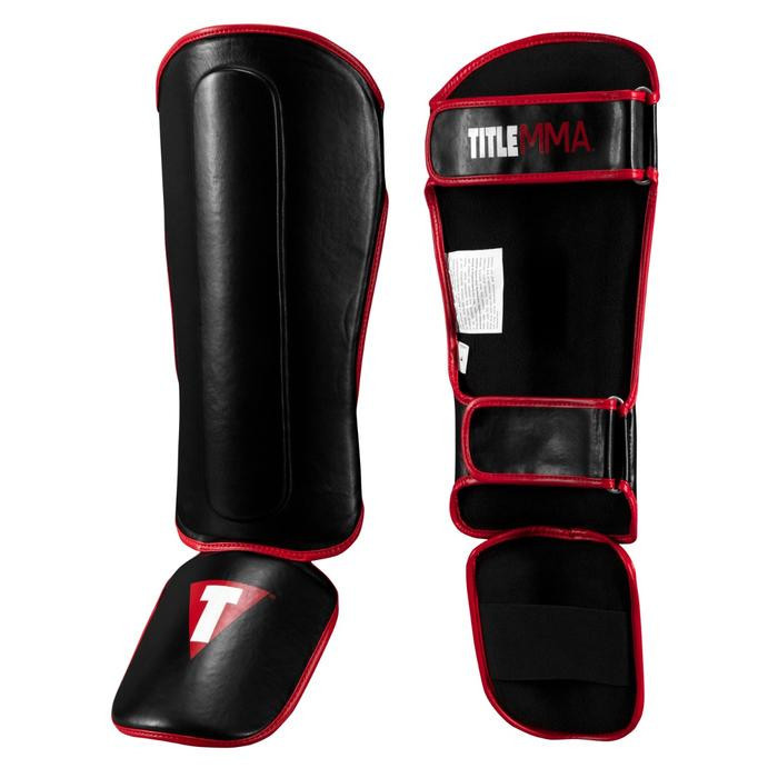 Title MMA Perform Stand-Up Shin Guards 2.0 Black/Red | 4Shooters.com