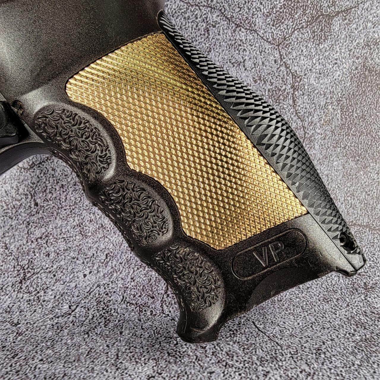 Taylor Freelance HK VP9 Grip Panels LEFT LRG Brass | 4Shooters.com