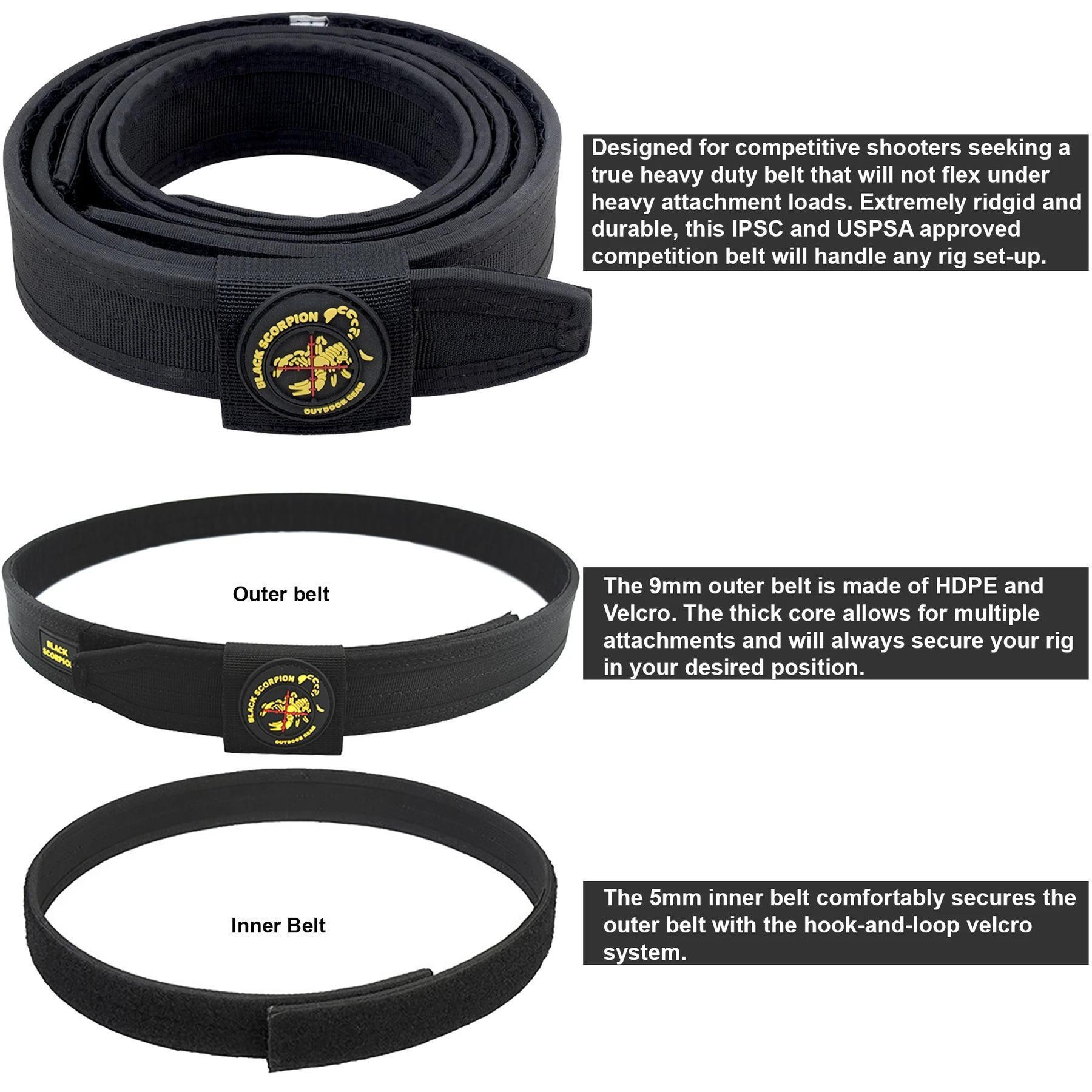 Competition Rig Heavy Duty Belt w/4 Double Stack Magazine Pouches ...
