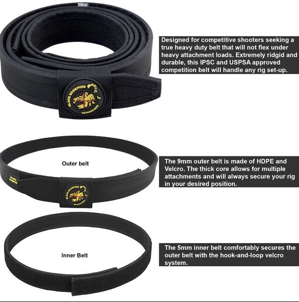 Black Scorpion Pro Heavy Duty Competition Belt | 4Shooters.com