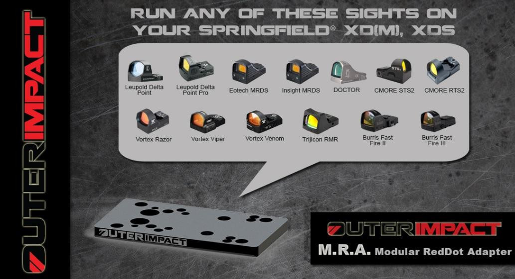Outerimpact Modular Red Dot Adapter – MRA for Springfield Armory XD ...