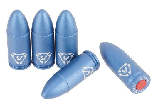 Strike Industries Aluminum Dummy Rounds 9mm 5Pcs Blue | 4Shooters.com