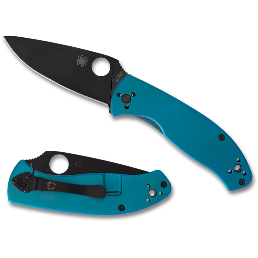 Spyderco Tenacious Folding Knife Drop Point Black Blade 3.35" Titanium ...
