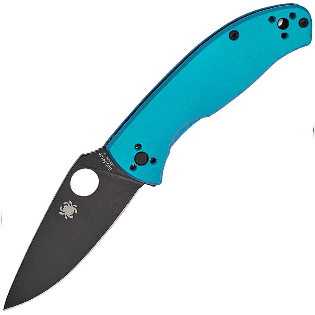 Spyderco Tenacious Folding Knife Drop Point Black Blade 3.35" Titanium ...