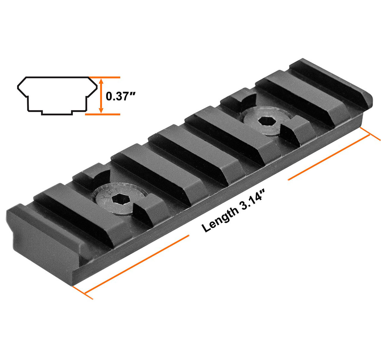 UTG PRO M-LOK Rail Section 8 Slot Black | 4Shooters.com