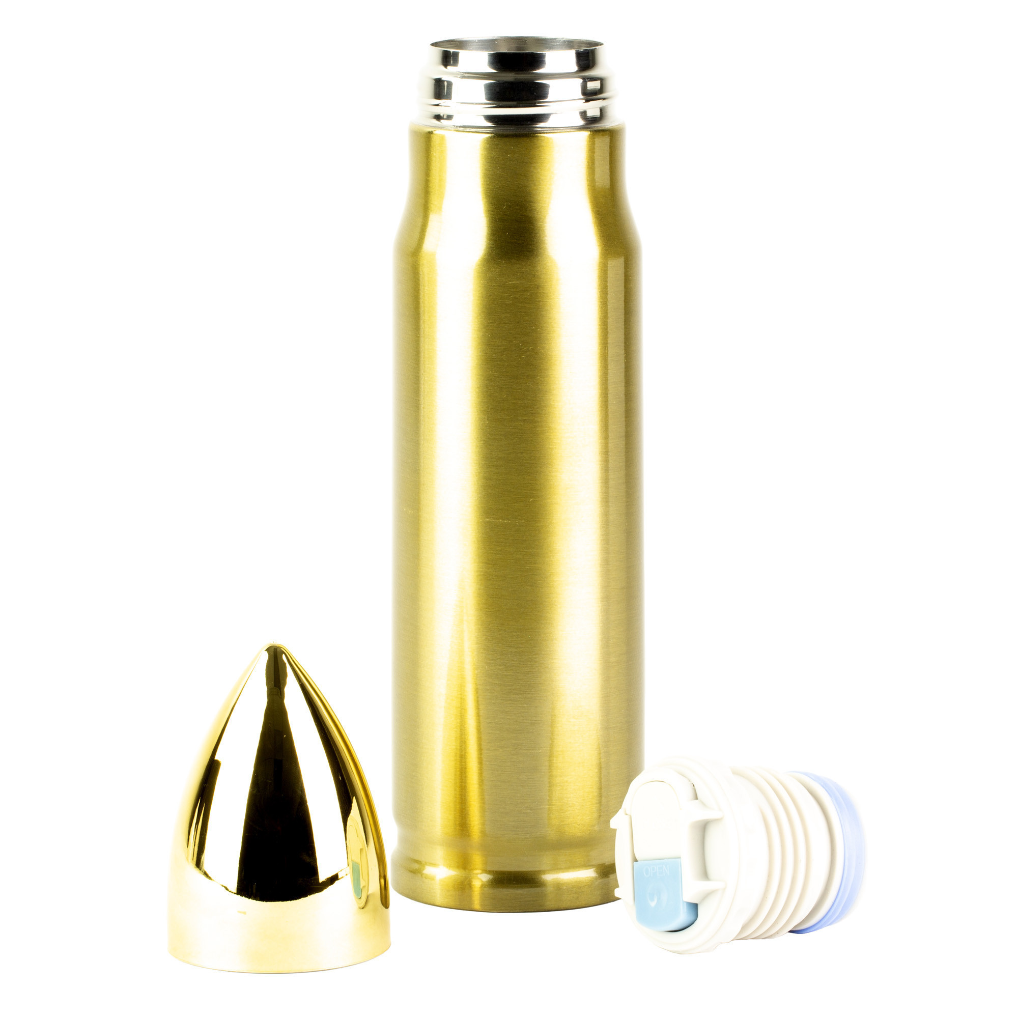 Caliber Gourmet Bullet Thermo Bottle Gold | 4Shooters.com