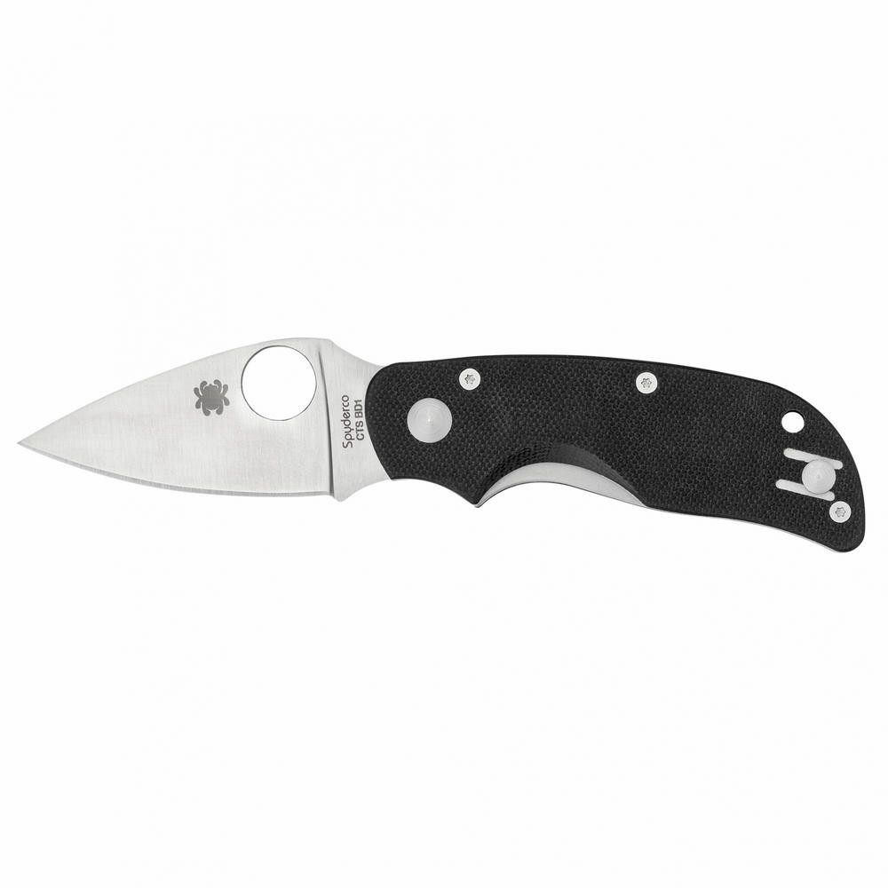 Spyderco Cat Folding Knife Plain Edge Blade 2.44" Black G10 Handle ...
