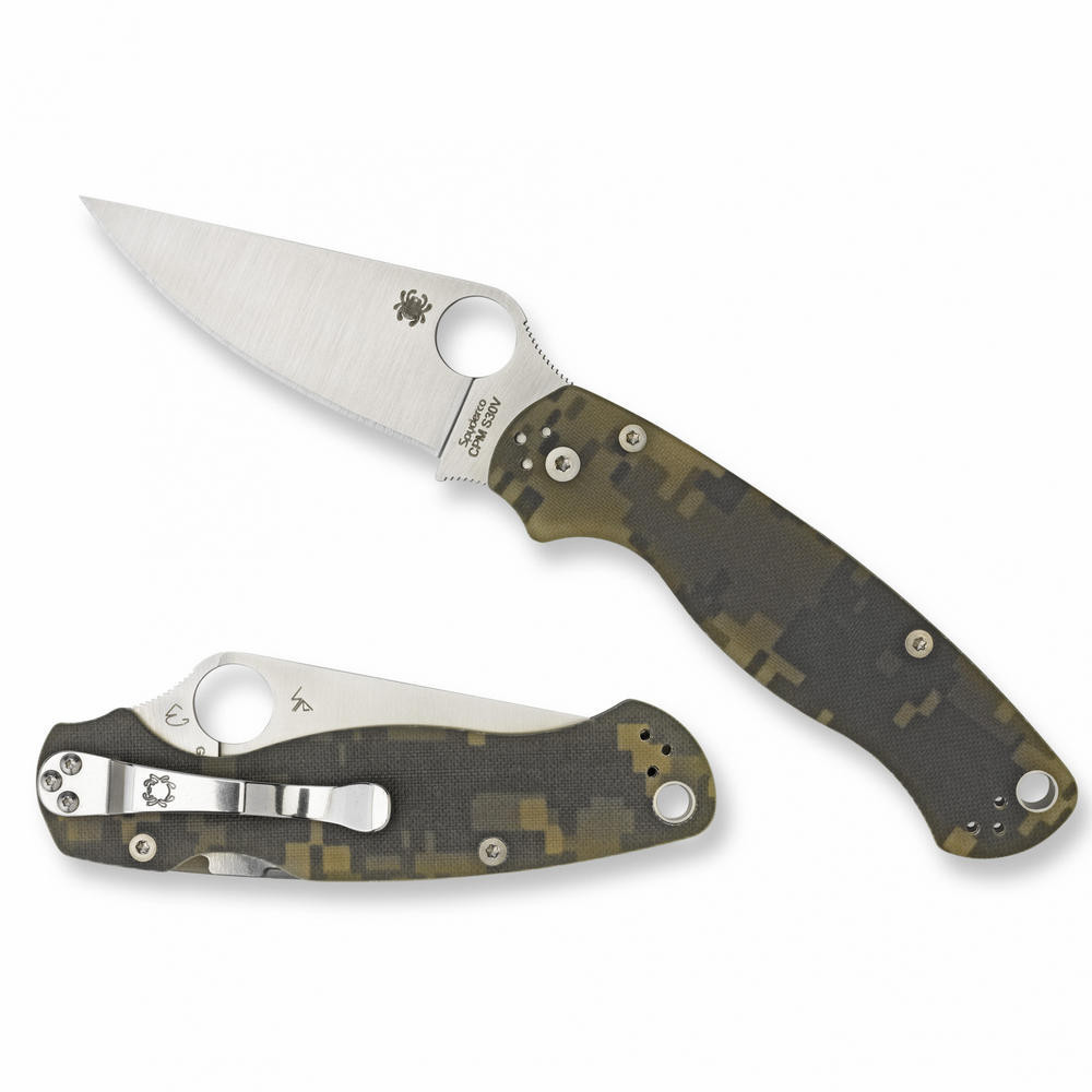Spyderco Para Military 2 Plain Folding Knife Plain Edge Само Handle ...