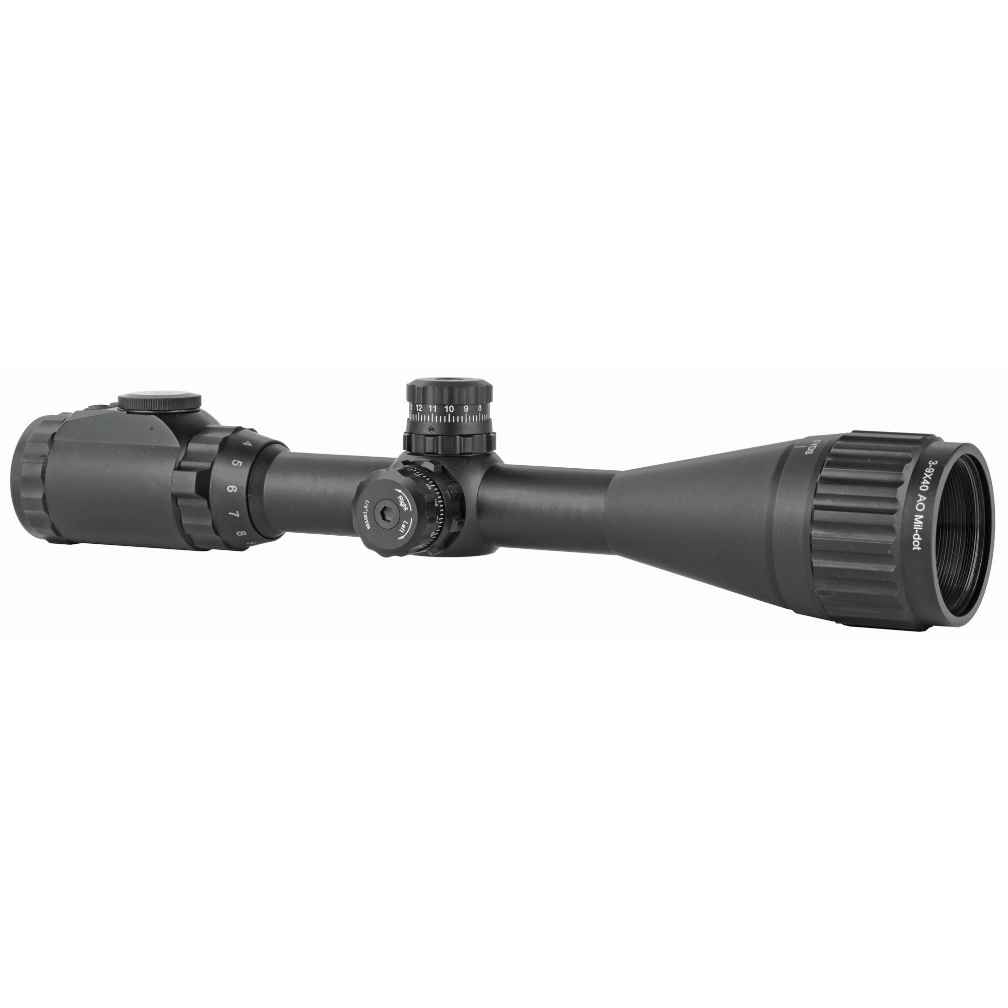 UTG 3-9X40mm Hunter Rifle Scope 36-Color Mil-Dot w/Rings | 4Shooters.com