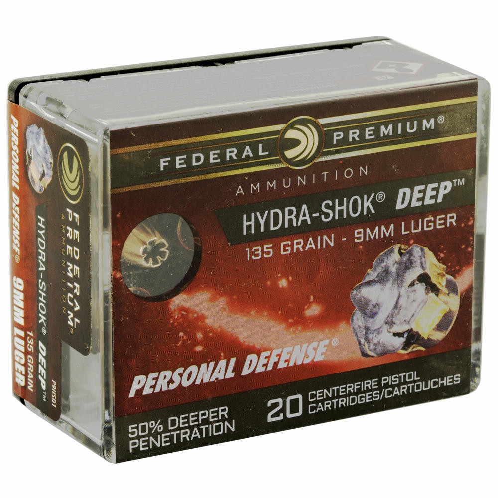 Fed Hydra-Shok Deep 9mm 135gr Hollow Point 20, | 4Shooters.com
