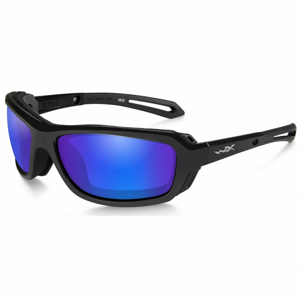 Wiley X Wave Polarized Blue Mirror Lens/Gloss Black Frame | 4Shooters.com