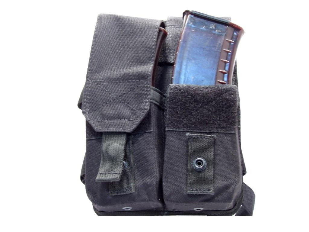 AK Double Magazine Drop Leg Pouch Black | 4Shooters.com
