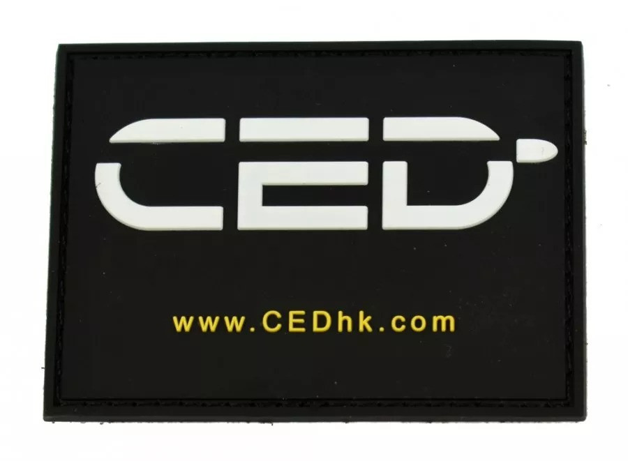 CED 2D PVC Velcro backed Patch White logo | 4Shooters.com