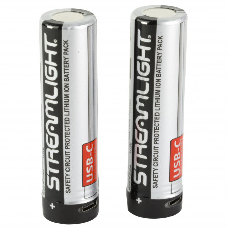 Streamlight SL-B50 USB-C Battery Black and Silver 2Pk | 4Shooters.com