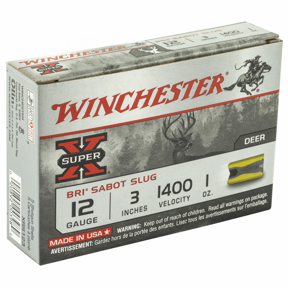 Winchester Ammunition Super-X Bri 12 Gauge 3" 1oz Sabot Slug 5/250 ...