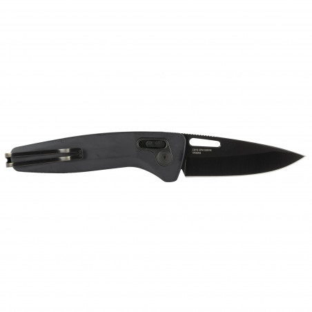 SOG One-Zero Folding Knife 3.1" Clip Point Straight Edge Black/Chrome ...