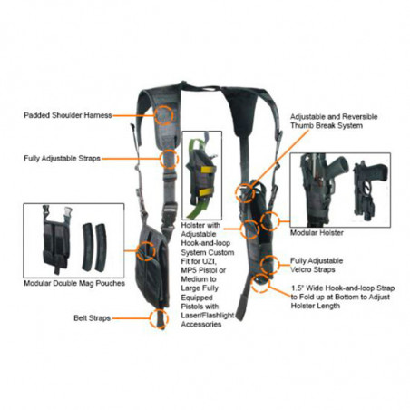 UTG Law Enforcement Vertical Shoulder Holster Black | 4Shooters.com