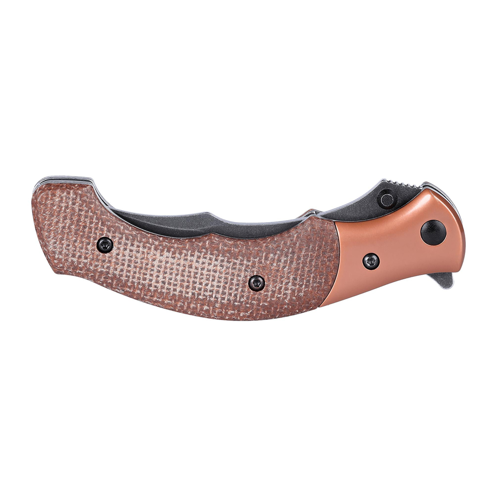 Columbia Ritual Compact Folding Knife Blade 3.33" Micarta Brown Handle ...